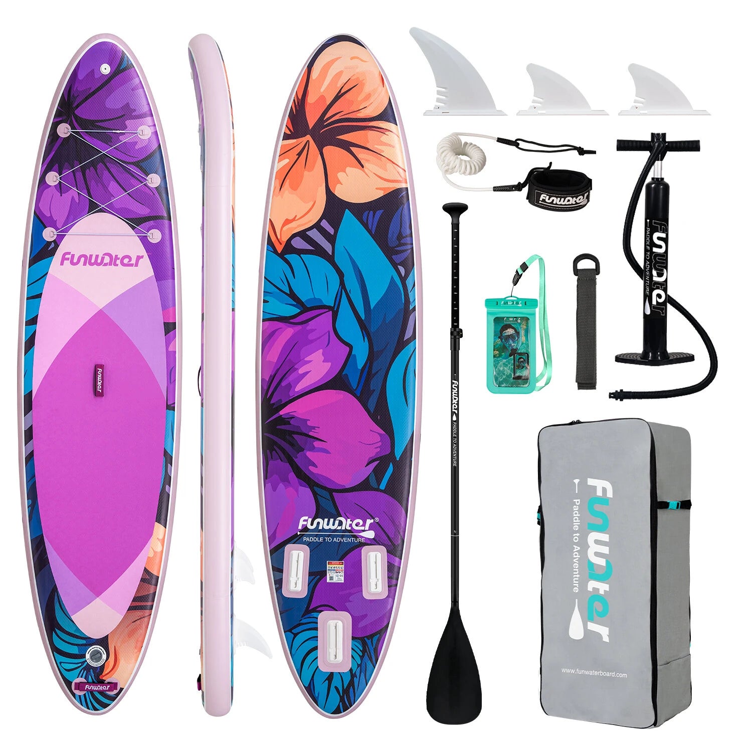 SUP daska u kompletu - Funwater Purple Flower – Sup-outlet.hr